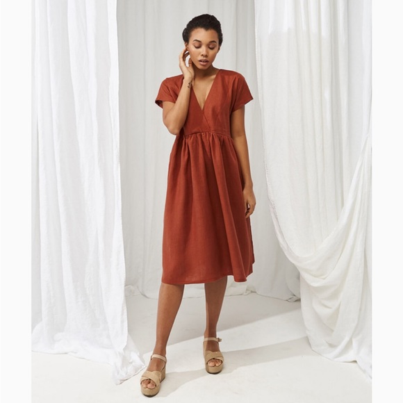 Linen Handmade | Dresses | Linen Handmade Deep V Neck Linen Valentina ...